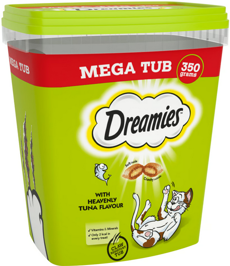 Dreamies Tuna Mega Tub 2x350g – Moray Animal Feeds Keith